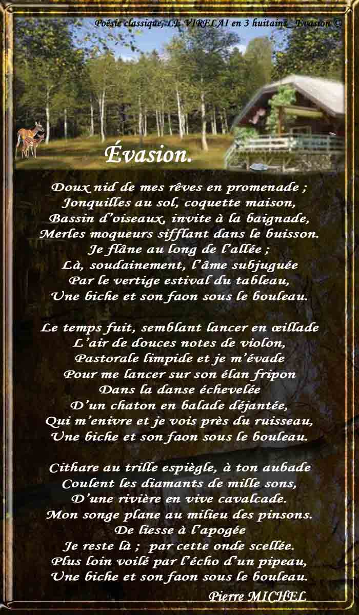 LE VIRELAI en 3 huitains_ Évasion © | NérijaPoème